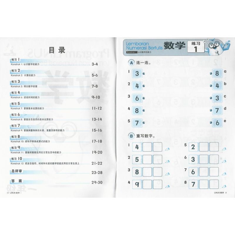 Program LINUS - Lembaran Numerasi Bertulis数学1