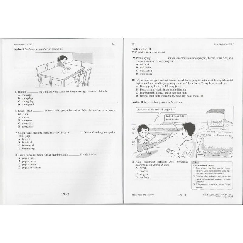 Aspirasi Pra-UPSR模拟试卷 国文 5年级